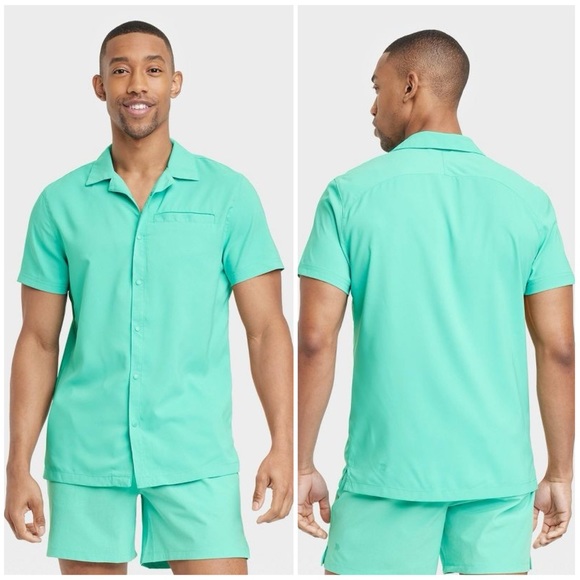 all in motion | Shirts | Nwot All In Motion Mens Short Sleeve Resort ...